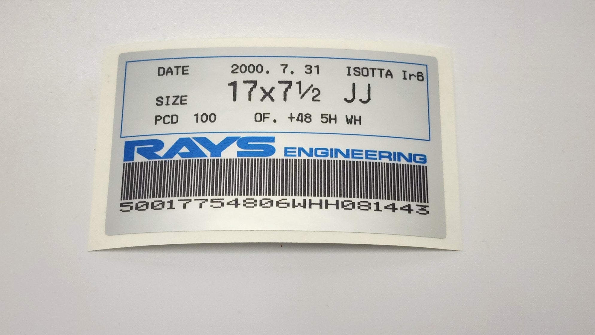 RAYS Engineering Reproduction Internal Wheel Barrel Stickers — Boxer Beauty