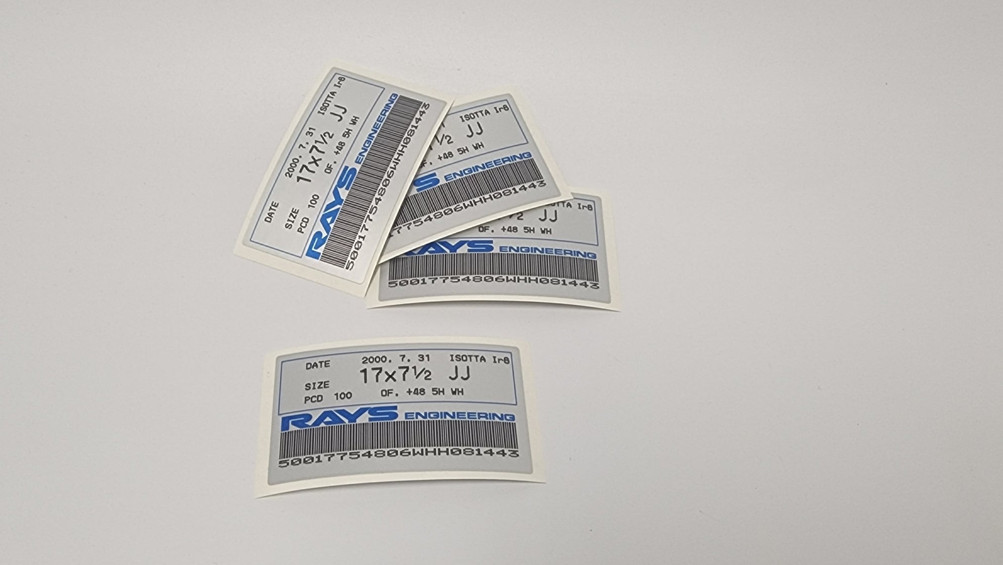 RAYS Engineering Reproduction Internal Wheel Barrel Stickers — Boxer Beauty