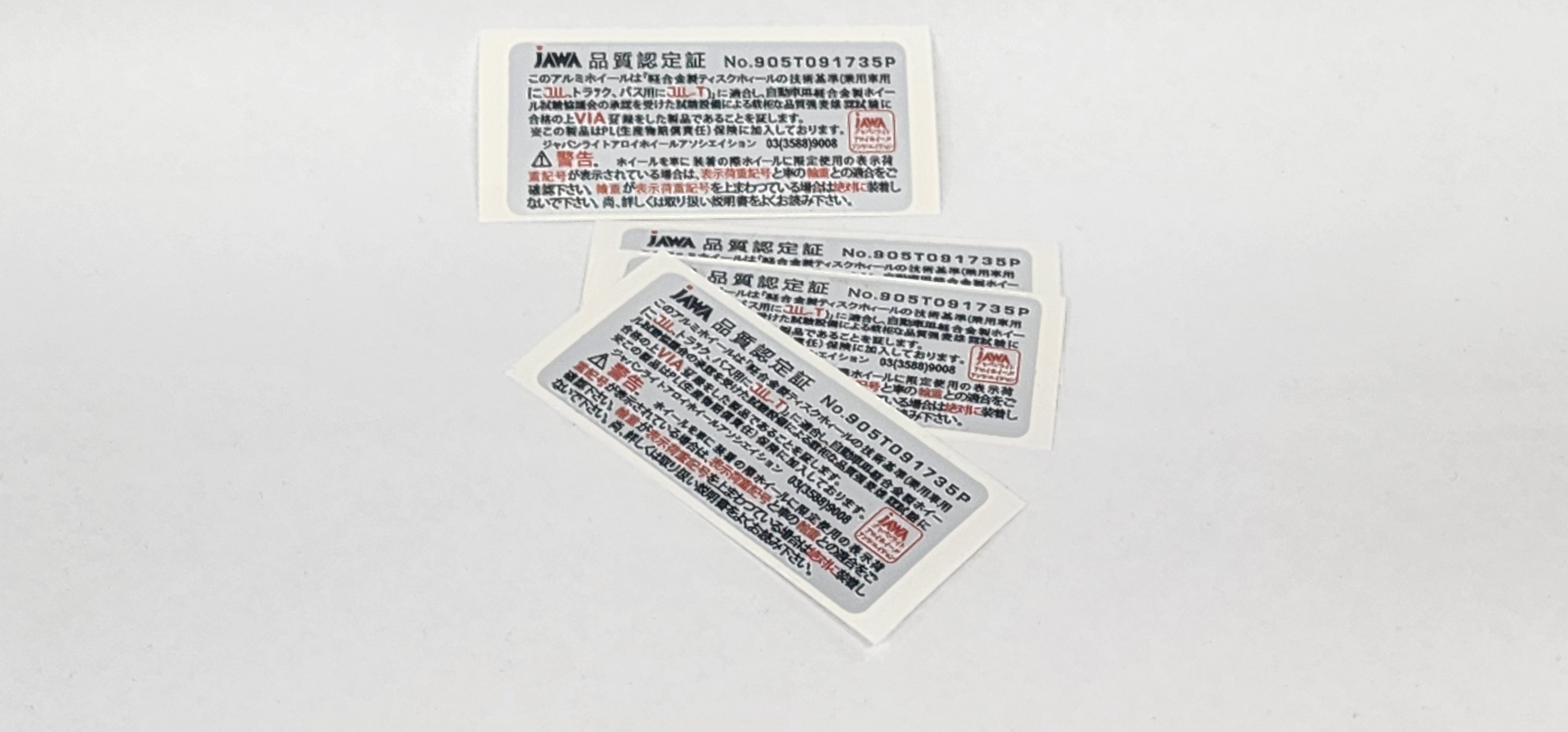 RAYS (and Other) Internal JAWA Wheel Barrel Spec Stickers — Boxer Beauty