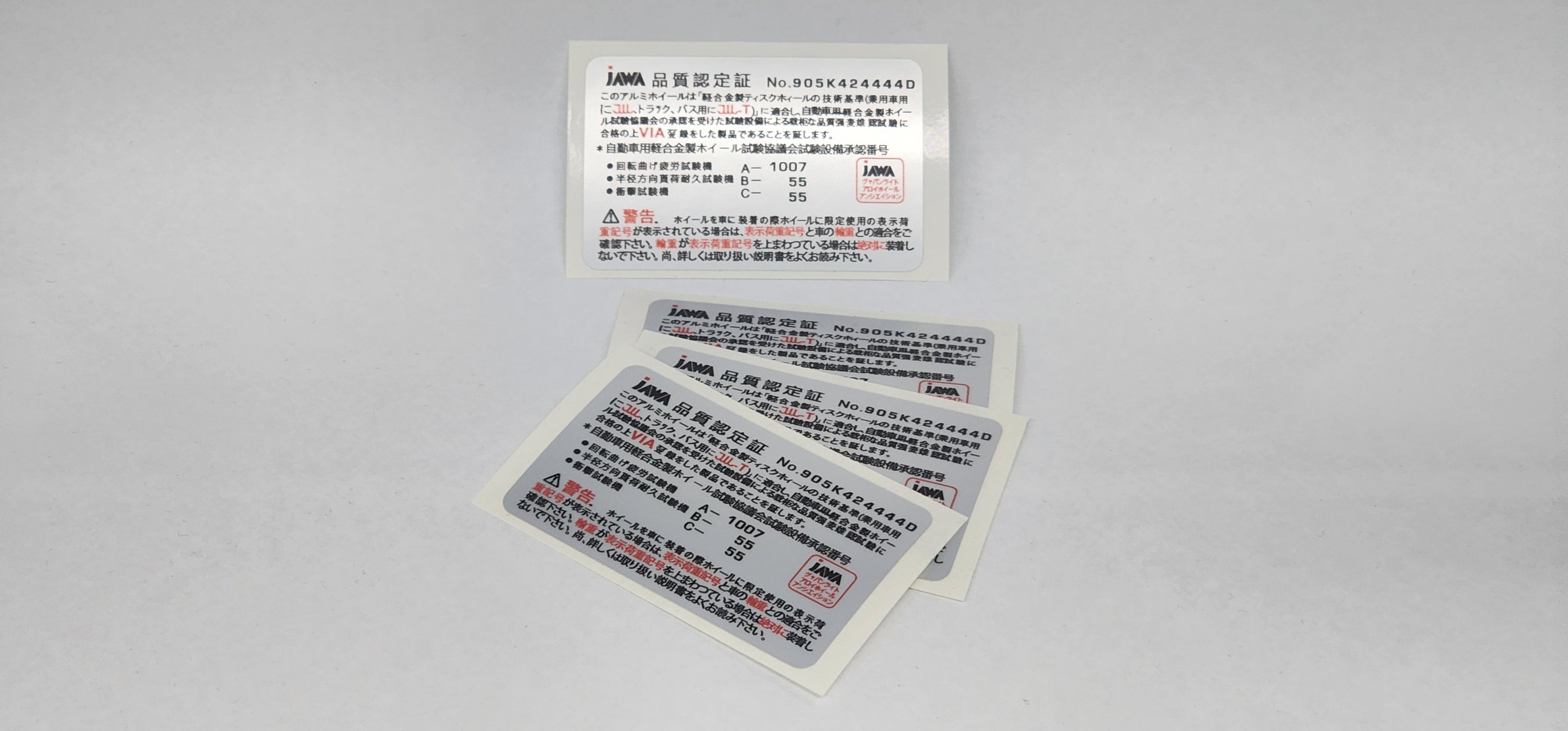 RAYS (and Other) Internal JAWA Wheel Barrel Spec Stickers — Boxer Beauty